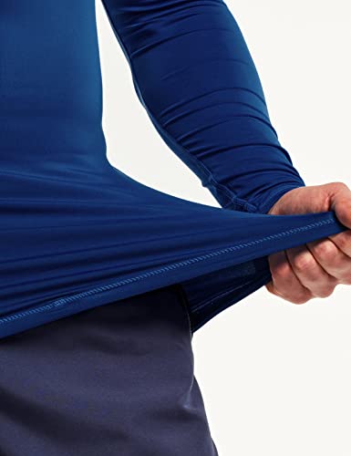 TSLA Men's UPF 50+ Long Sleeve Rash Guard, UV/SPF Quick Dry Swim Shirt, Water Surf Swimming Shirts, Basic Guard Navy, X-Large