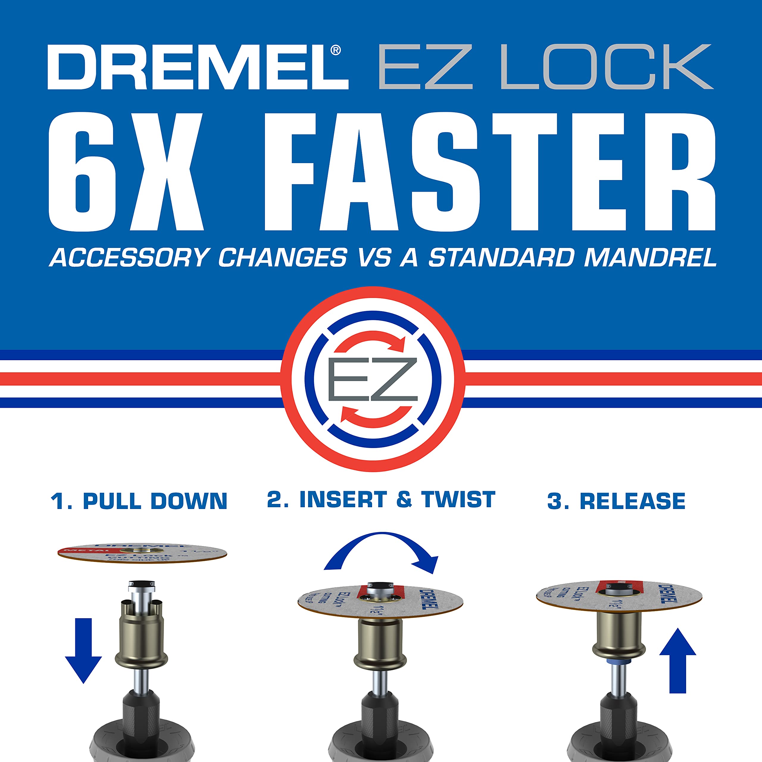 Dremel EZ688-01 EZ Lock Rotary Tool Cutting Discs Accessory Kit- Cut-Off Wheels – Plastic, Metal, and Thin Cuts, 11 piece,As the picture shown,Medium