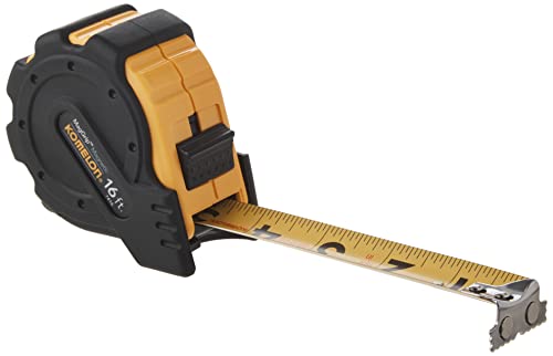 Komelon 7416; 16' x 1" Magnetic MagGrip Tape Measure, Black/Yellow