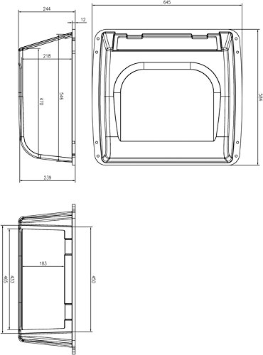 Dolphin T Tops Overhead Marine Electronics E Box ✮ Fishing Boat Tower Center Console Ebox ✮ Fiberglass ✮ Locking Smoked Glass ✮ Safe Stereo Radio Head Unit Storage ✮ Water Resistant ✮ 25"x23"x10"