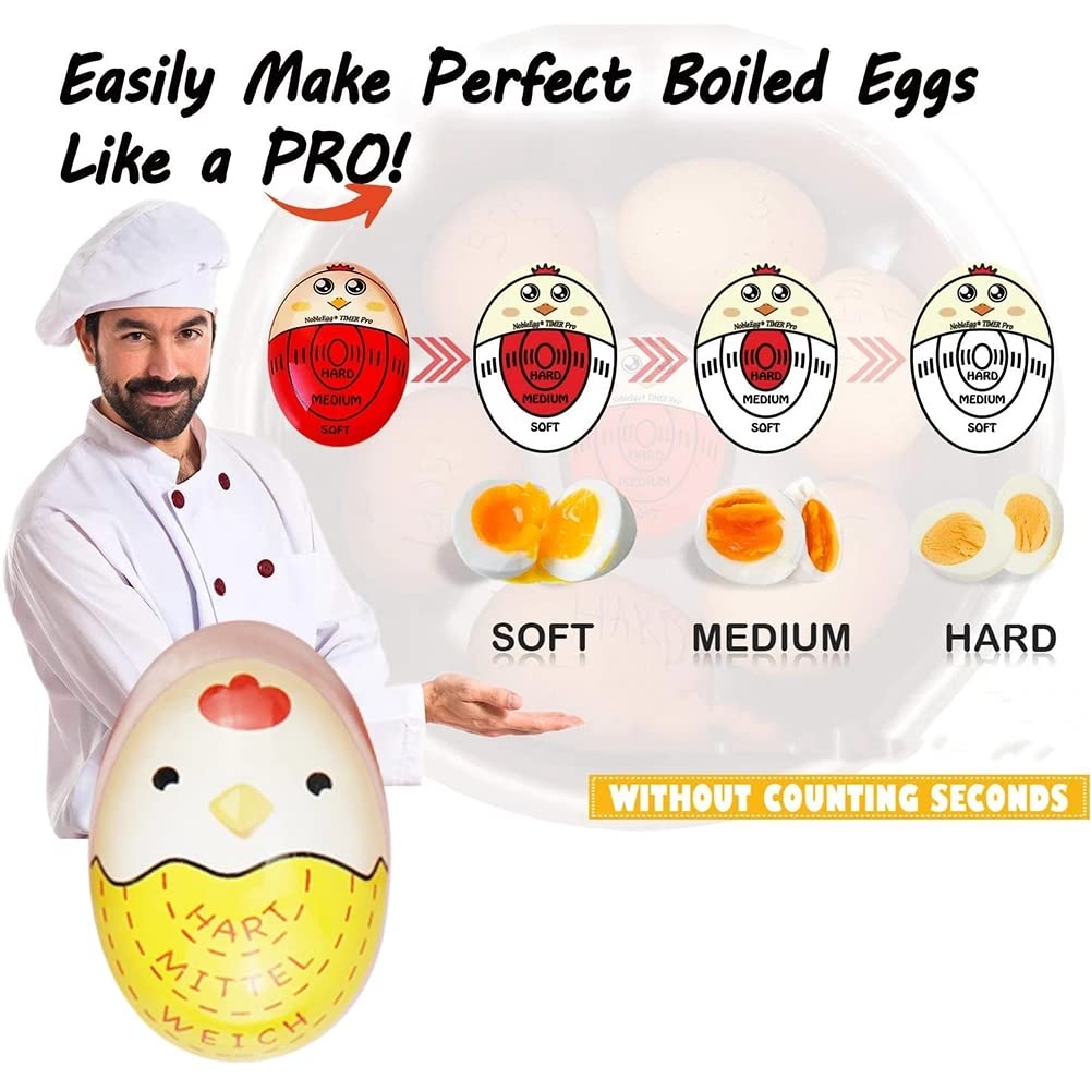 Finyoffiy 2 Pack Egg Timer for Boiling Eggs Hard Boiled Egg Timer That Changes Color When Done