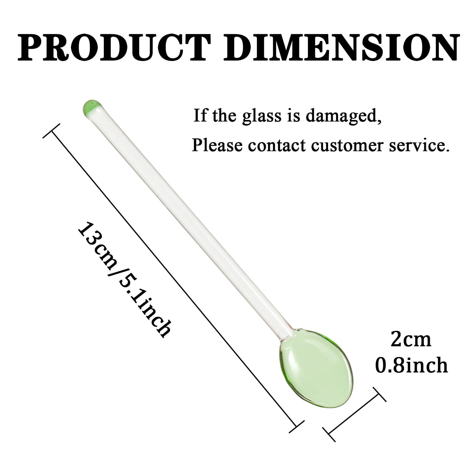 Generic 5Pcs Glass Stirring Spoons Heat Resistant Mixing Rod For Coffee Tea Yogurt Ice Cream Cocktail Cold Drink Salt Sugar Appetizers And Desserts