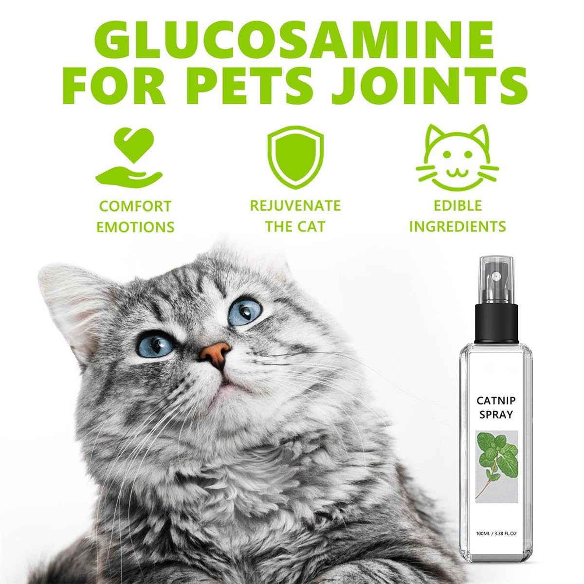 Joycat Spray, Herbal Cat Joy Spray, Catnip Spray for Indoor Cats,100ml Celery Pets Catnip Spray,Cat Training Spray with Catnip, Cat Anxiety Relief,Cat Calming Spray, Anti Scratch Cat Spray (1 Bottle)
