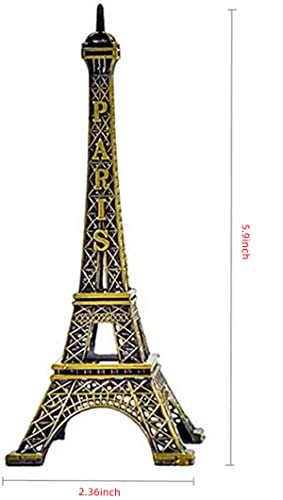 Paris Eiffel Tower Metal Creative Decorative Craft Model Ornament, Cake Decorating, Gift, Party, Jewelry Stand, Home Decor, (2.36" W x 5.9" H.)
