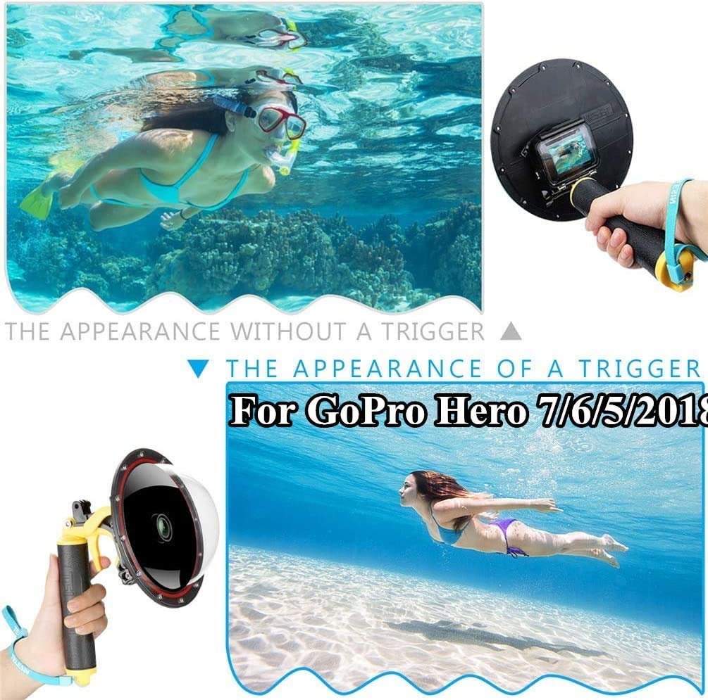 Dome Port for GoPro Hero 7 6 5 Black Underwater Photography Housings Dive Case Waterproof Camera Lens Cover Protector with Trigger Floating Hand Grip Accessories for Go Pro 7 6 5