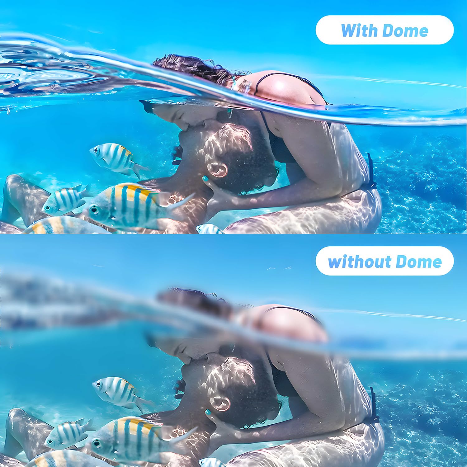Dome Port,Waterproof Housing Case Compatible Black Underwater Protective Diving Dome Lens Accessories with Trigge Pistol an-ti Fog Insert
