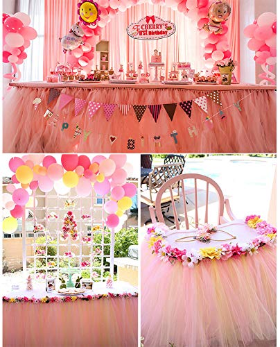 Tulle Rolls 6â by 100 Yards (300 feet) Tulle Roll Spool Fabric for DIY Tutu Skirts Wedding Baby Shower Crafts Decorations Party Supplies (Light Pink)
