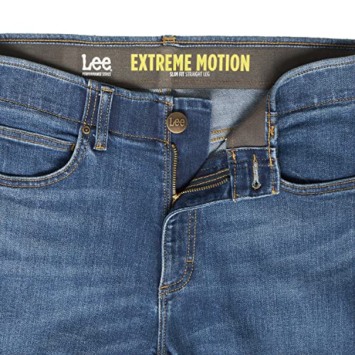 Lee Men's Extreme Motion Slim Straight Jean Black 36W x 30L