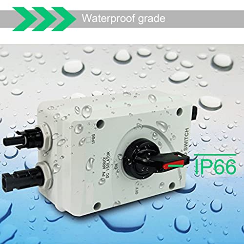 IP66 Solar Combiner Box, 32A PV DC Isolator Switch with Solar Connector for Solar Panel Solar Power System RV, Boats, and Off/On-Grid Solar System