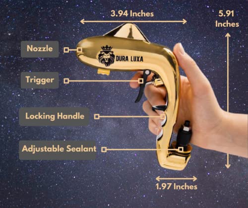 Dura Luxa Champagne Bubbly Wine Beer Alcohol and New Generation Adjustable Gold Gun Blaster Dispenser with Wine Stoppers Accessory - Bottle Opener Included