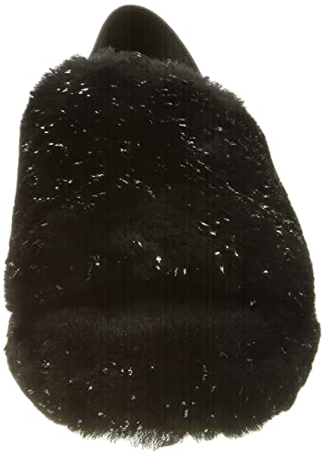 UGG Women's Fluff Yeah Metallic Sparkle Slipper, Black, 8
