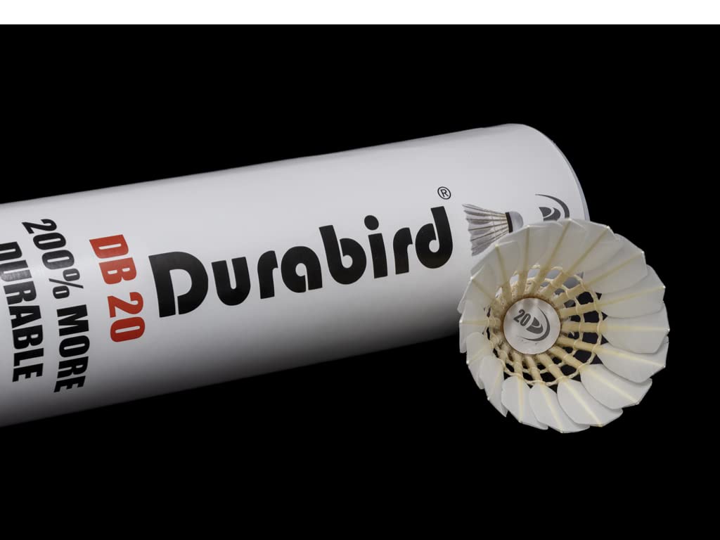 Durabird Replacement for weak Plastic shuttles. DB20, 12-Pack Durable Professional Feather Shuttlecocks, Patented Feather Strengthening Technology, Beginners, Hobbyists, Indoors, Outdoors, Training