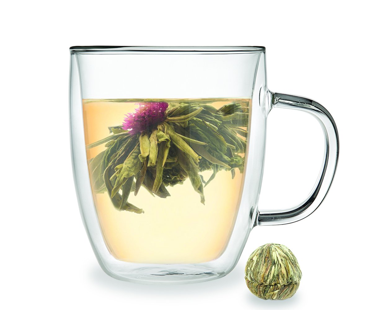 Godinger Large Coffee Mug Glass Double Wall Insulated - 16oz