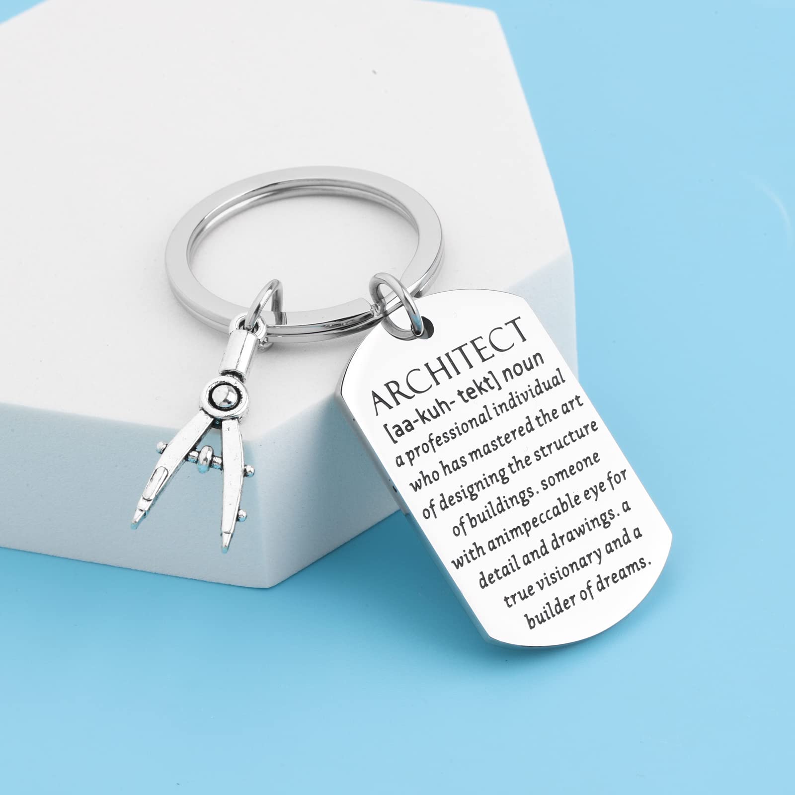 FAADBUK Architect Keychain Architecture Gift Engineer Graduation Gift Appreciation Keychain for Architect Engineers (Architect Keychain)
