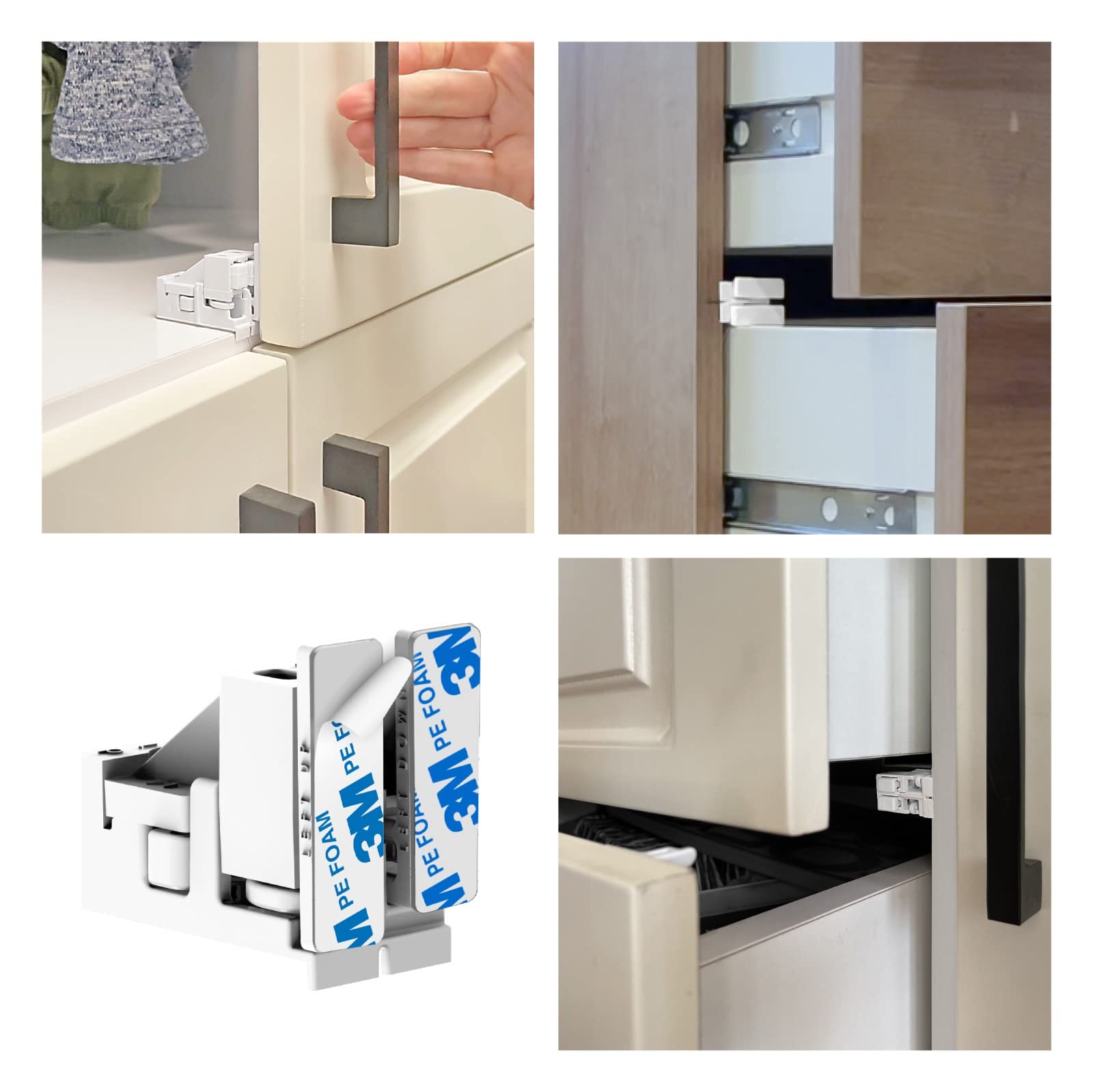 Hidden Baby Safety Lock Easy Installing Smart System for 8 Drawers or Cabinet Doors and Yachts RVs Caravans