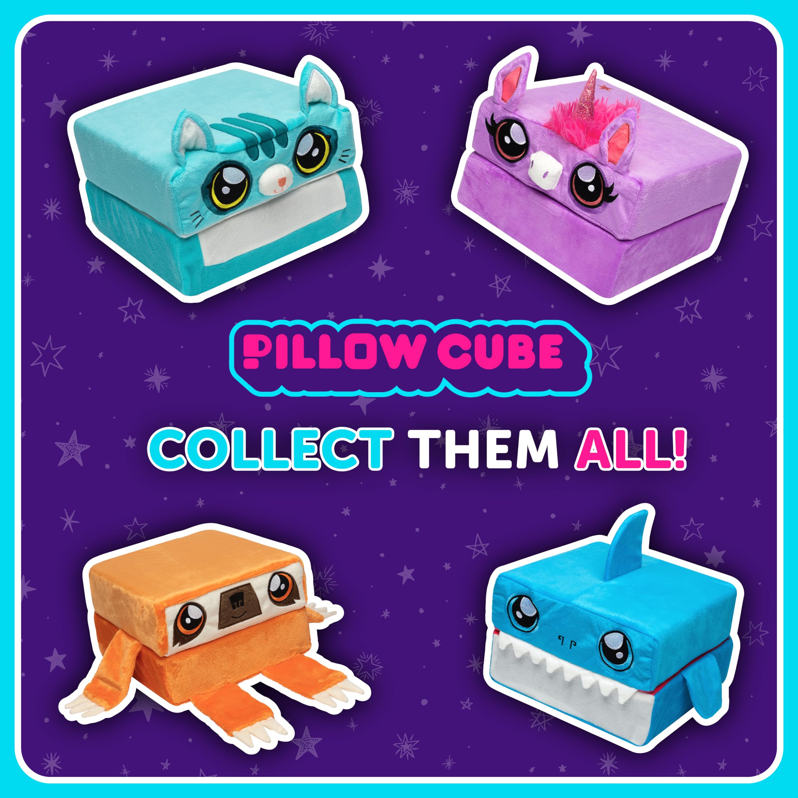 Pillow Cube Kid Cube - Toddler Pillow, Animal Pillows for Kids, Plush Pillows for Sleeping, Plushies, Memory Foam - Callie, Cat Pillow