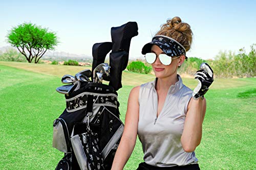 Glove It Coil Visor - Visor Hats for Women. Sun Protection Visor for Golf, Tennis, Running, Beach - No Headache Design, Black
