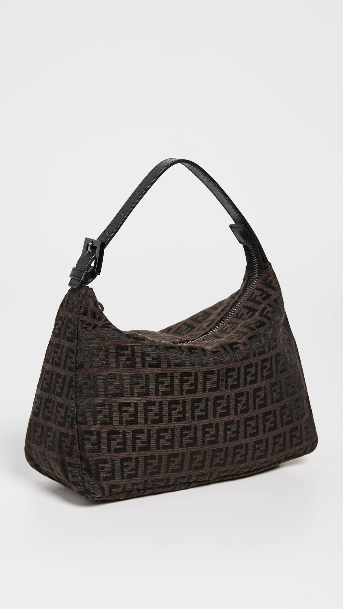 FENDI Women's Pre-Loved Top Handle Zucchino, Brown, One Size