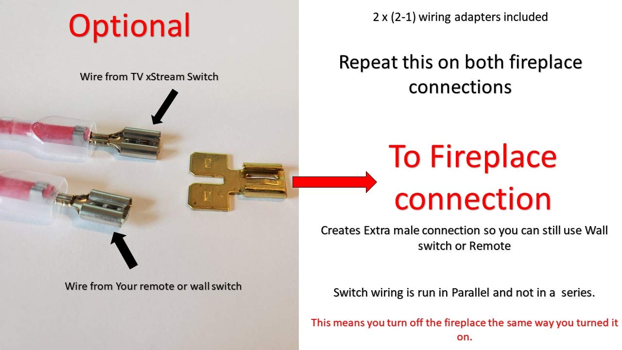 Fireplace Remote Control WiFi Smart Switch ON/Off to Voice Activated Fireplace - 2 Wire Quick Connect for Easy installation for Millivolt Gas Valve, Electronic Spark Ignitions. 2.4Ghz pairing ONLY