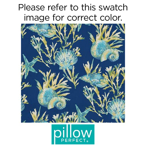 Pillow Perfect Outdoor/Indoor Daytrip Pacific Tufted Bench/Swing Cushion, 44" x 18.5", Blue