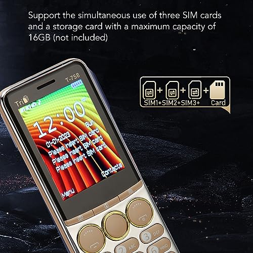 Unlocked Cellphone, 2G GSM Senior Cell Phone with Flashlight, 3200mAh Big Button Loud Sound Ultra Thin Mobile Phone, One Click SOS Emergency Help for Seniors 100β240V (US Plug)