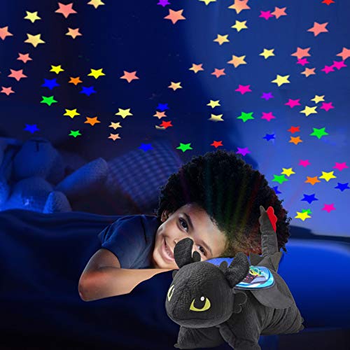 Pillow Pets NBC Universal How to Train Your Dragon Toothless Sleeptime Lite 11" Stuffed Animal Plush Toy , Rainbow , Black