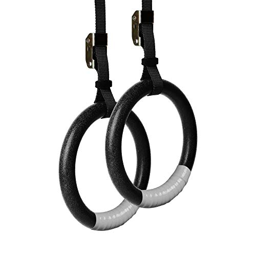 EDEUOEY Men Olympic Gymnastic Rings: Adjustable Straps Best Double Circle Gym Rings