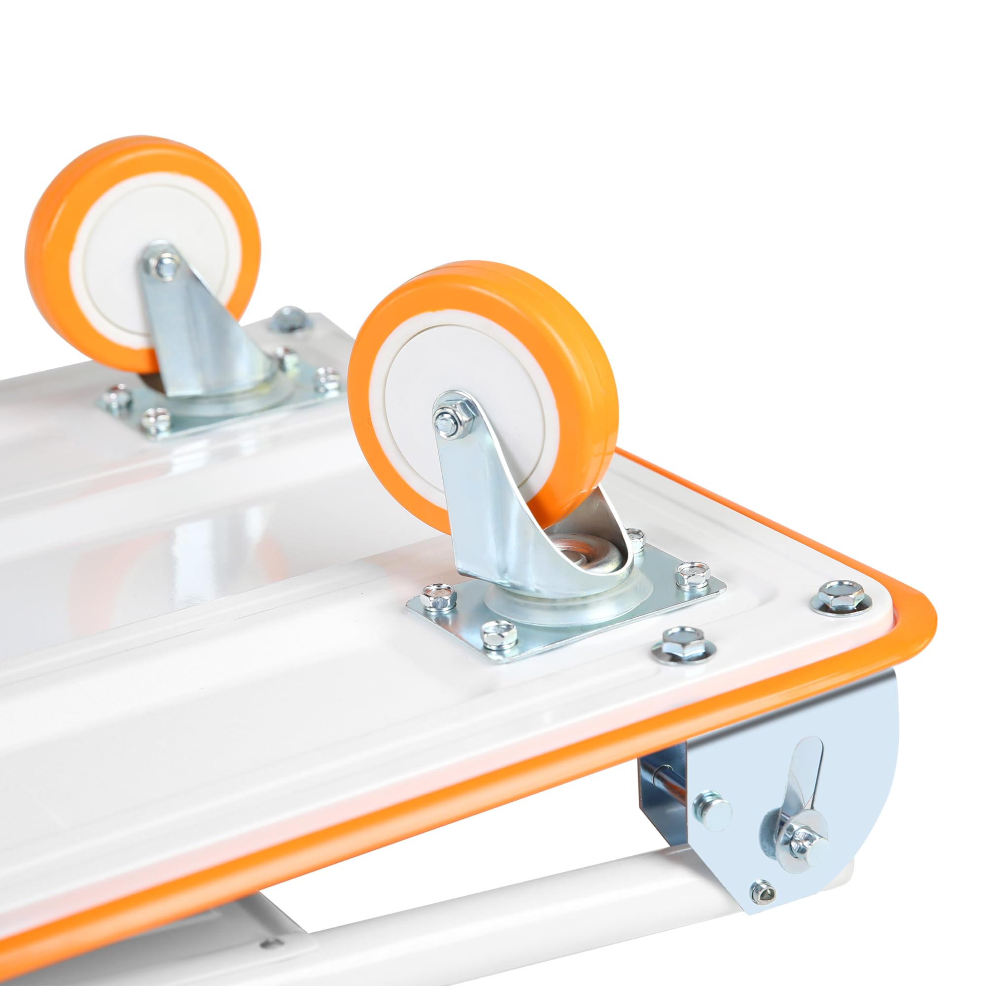 Foldable Push Cart Dolly, Moving Platform Hand Truck, Folding Moving Push Heavy Duty Rolling Cart with 330 lbs Weight Capacity (Orange)