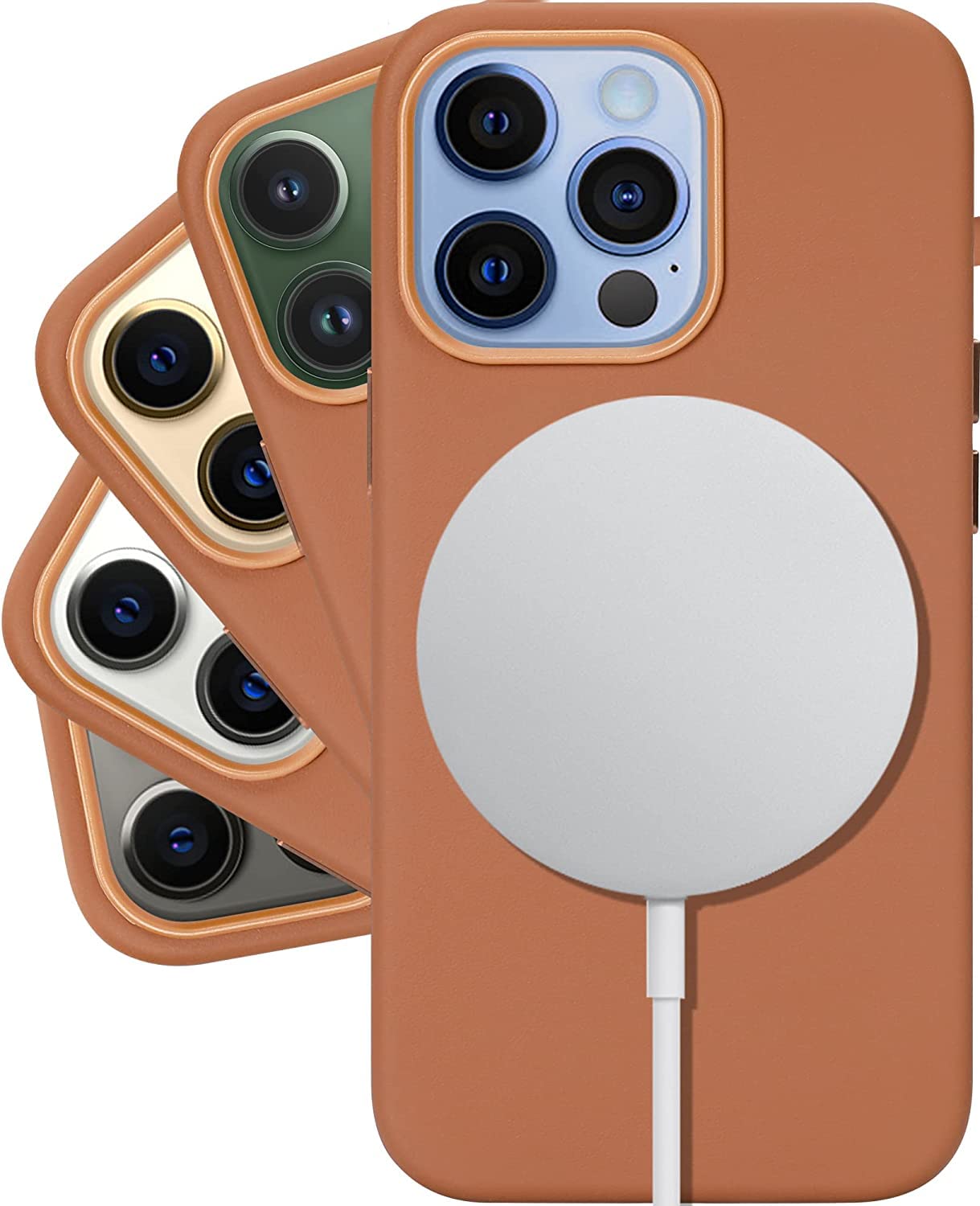 DALANI Compatible with iPhone 14 Pro Max Magnetic Leather Case,Compatible with Magsafe,Leather Cover for iPhone 14 Pro Max - 6.7 inch (Golden Brown)