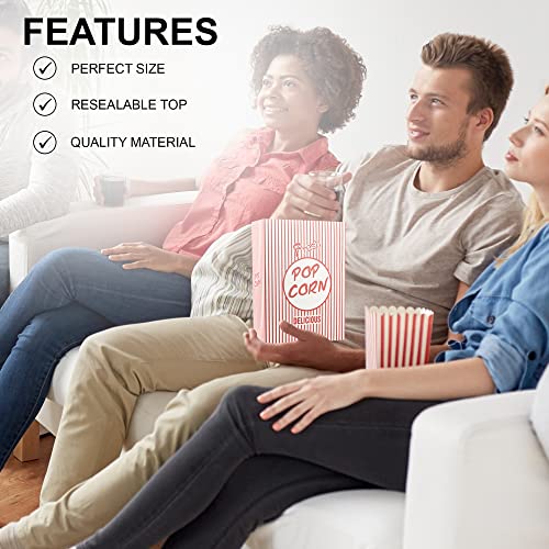 MT Products Popcorn Boxes for Party - 6 oz. (Pack of 30) - #8 Popcorn Buckets With Close Top - Great Popcorn Holder for Movie Night, Theater, Circuses, and Stadium