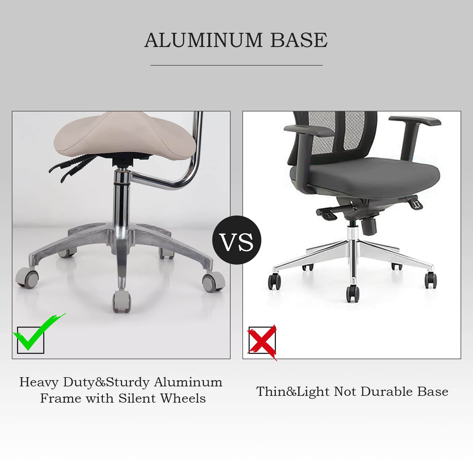 Hydraulic Swivel Dental Assistant Saddle Stool with Armrest, Height Adjustable Dentist Chair with Backrest for Dental Office Salon (GREY)