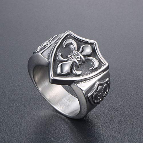 DWJSu Vintage Fleur De Lis Ring Punk Rings Adjustable Opening Mens Biker Ring Statement Rings for Women