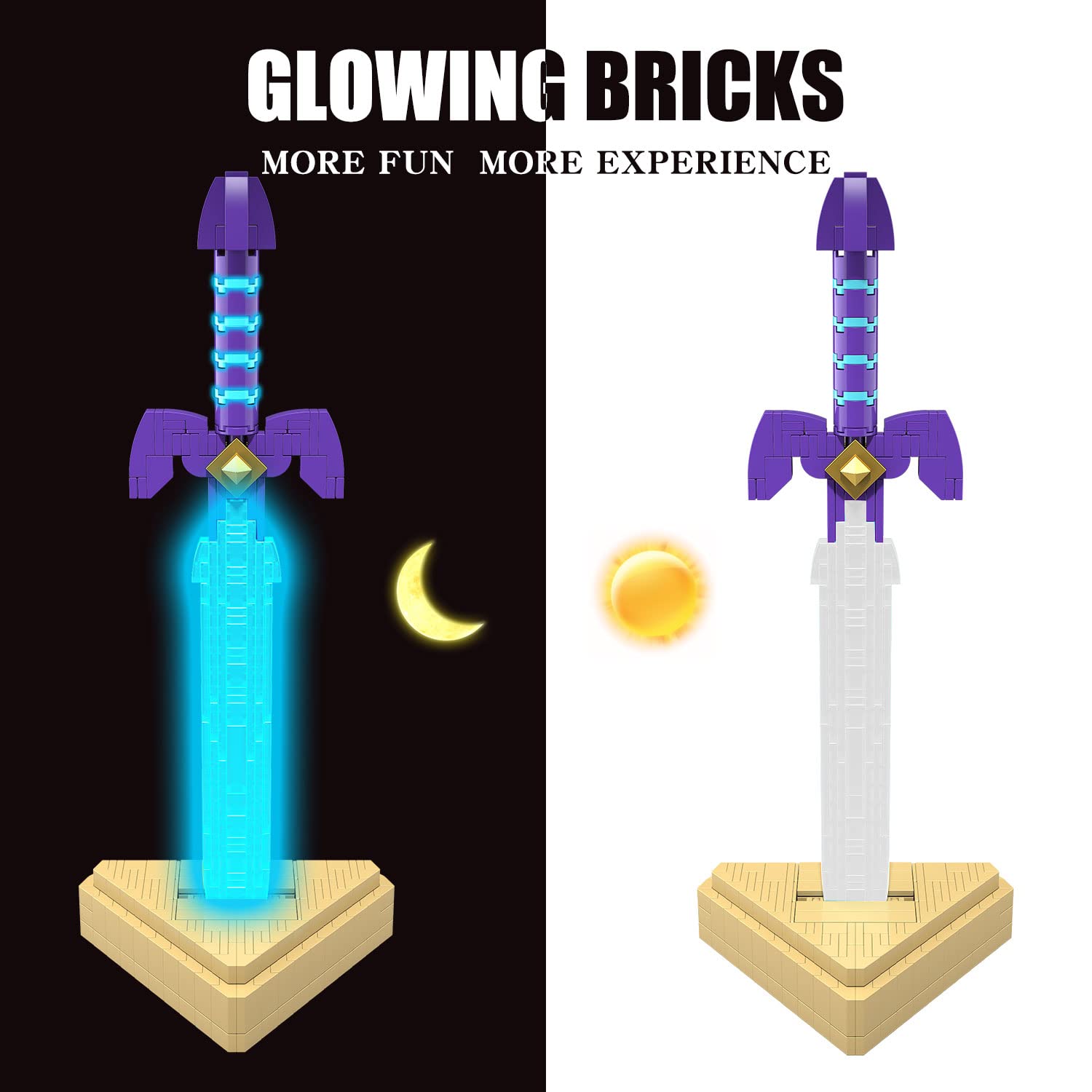Gokunto Glowing Master Sword Building Block Set Link’s BOTW Decorations 323pcs DIY Educational Toys 3D Puzzle Gift for Adults and Kids
