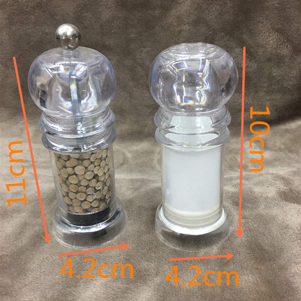 heaven2017 Manual Salt Spice Pepper Grinder Seasoning Mills Set of 2 White