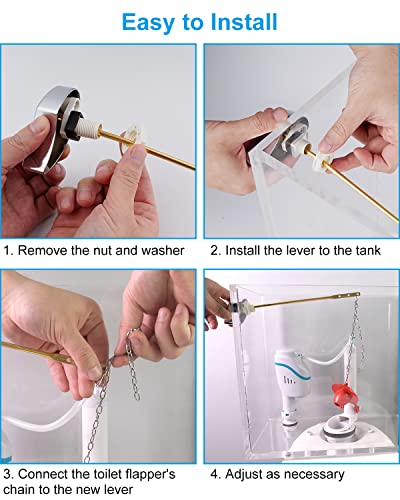 Hibbent 2 Pack Flush Tank Lever Compatible with TOTOTHU004-CP Trip Lvr for St701Cst854884, Toilet Trip Lever in Polished Chrome