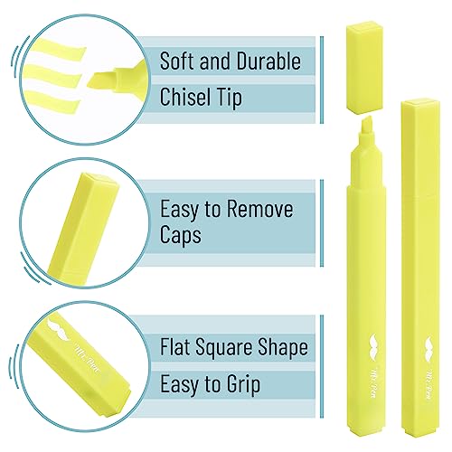 Mr. Pen- Aesthetic Highlighters, 12 pcs, Yellow, Chisel Tip, Bible Highlighters and Pens No Bleed, Bible Highlighter Pens, Cute Highlighters, No Bleed Highlighters for Bible Pages No Bleed
