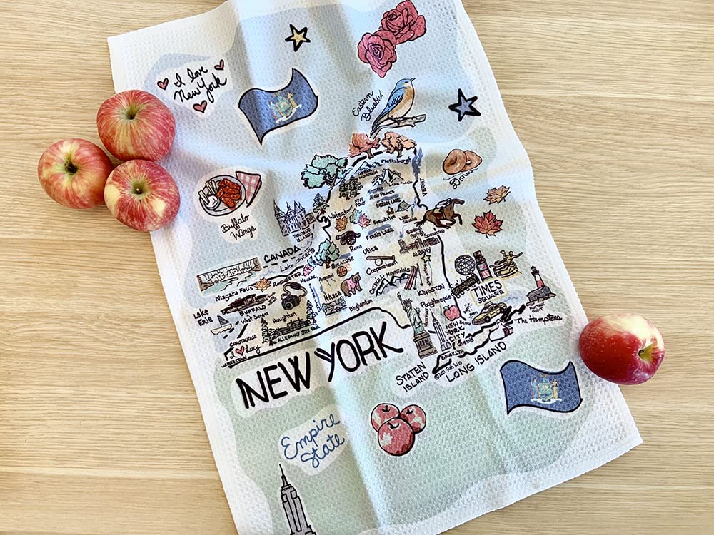 Fish Kiss® Alaska Map Dish Towel, Super Absorbent Kitchen Towel - 16" x 24, Alaska Map Tea Towel, Alaska Map Dish Cloth, Alaska Map Baby Burp Cloth, Alaska Map Bar Towel