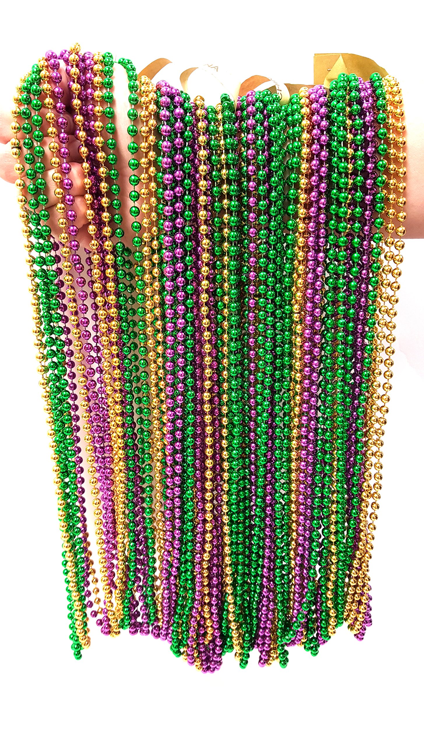 Dondor Metallic Beaded Necklaces, Mardi Gras Necklaces, Festive Necklace Multi Packs (72 Piece Pack)
