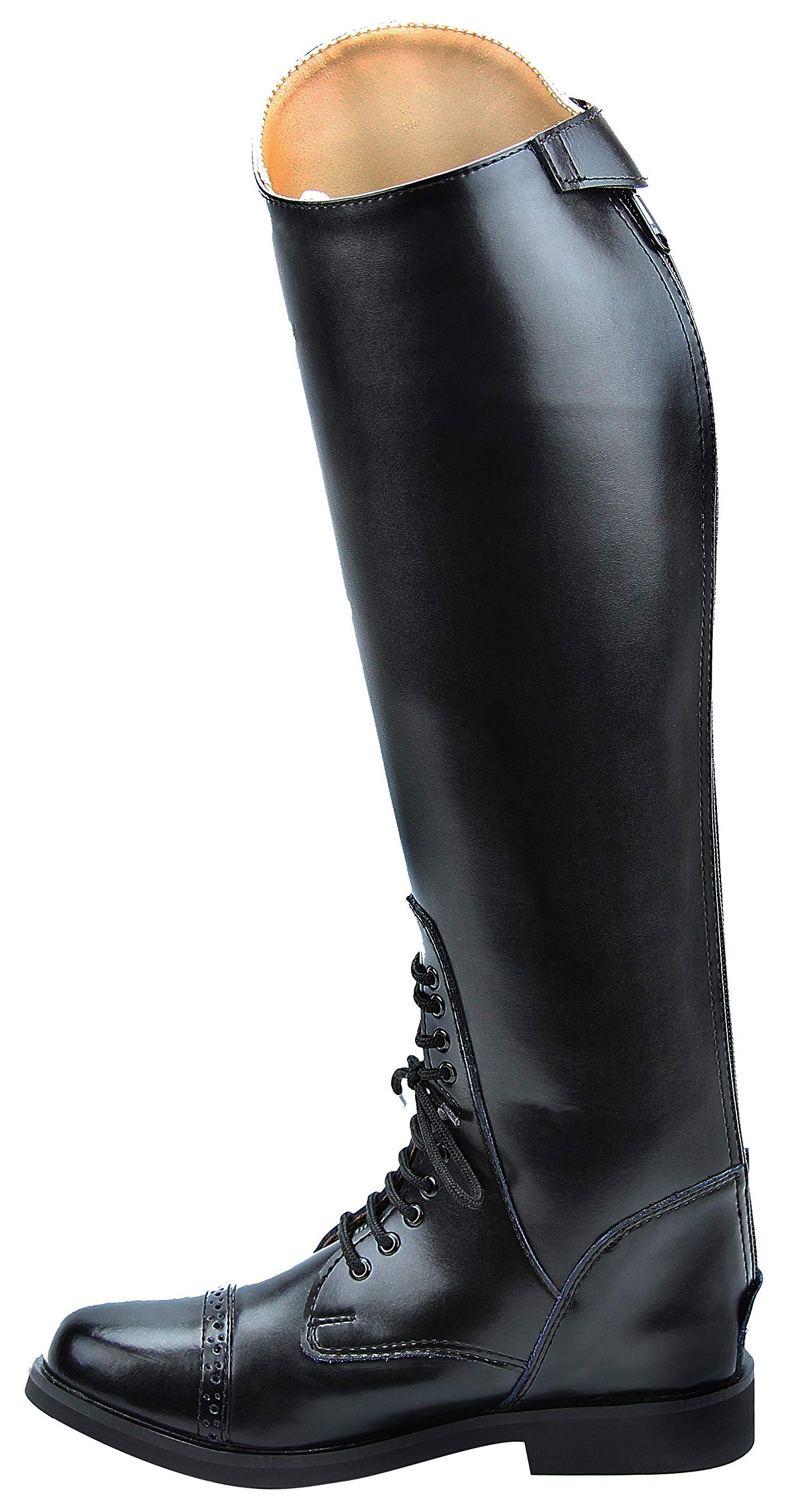 Hispar Women Ladies Victory Leather English Field Boots Horse Back Riding Equestrian - Black 10 WIDE CALF