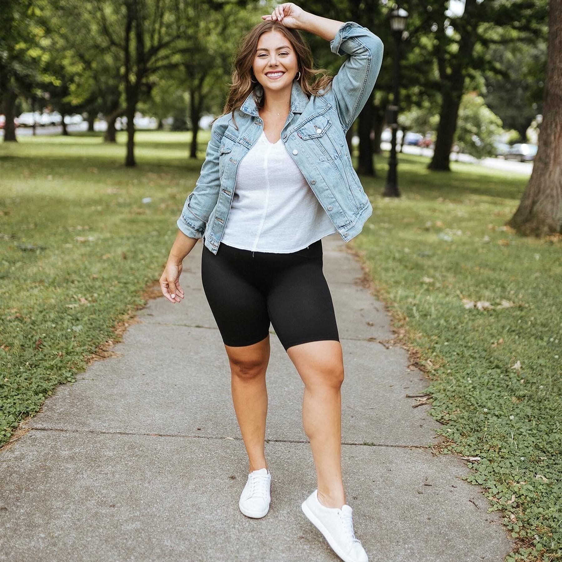 FULLSOFT 2 Pack Women's Plus Size 8β Biker Shorts- High Waist Stretchy 1X-4X Black Yoga Shorts for Workout Summer(XL,Black)