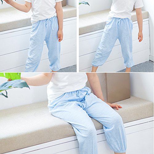 PAUBOLI Baby Long Bloomers Soft Slub Cotton Harem Pants for Boys Girls 12M-7T (2-3 Years, Beige)