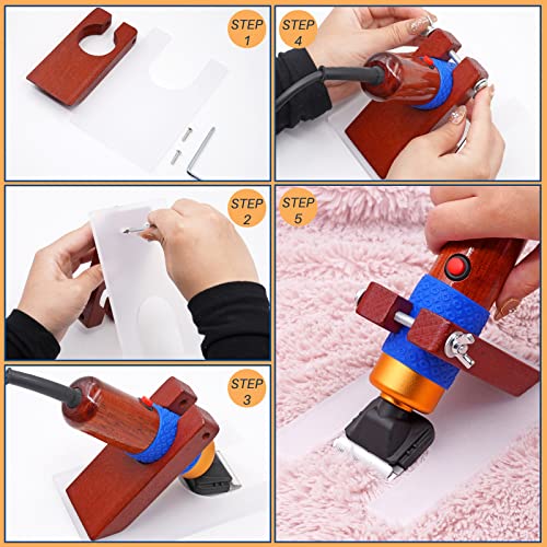 PAULOZYN Carpet Trimmer Tufting Rug Clippers Kits Carpet Carving with Shearing Guide Electric Speed Adjustable Low Noise for Clean Handmade Rug Keep Tufted Rug Surface Uniform, 200W