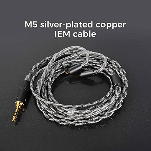 Letshuoer M5 in Ear Earphone Cable of S12 in Ear Monitor Silver-Plated Monocrystalline Copper IEM Cable 0.78mm 2Pin Connector (3.5mm Plug)