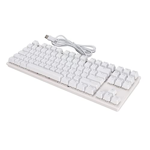 Gaming Keyboard, Plug and Play RGB Backlit Ergonomic Design 87 Keys Wired Keyboard for Laptop for Desktop for Game
