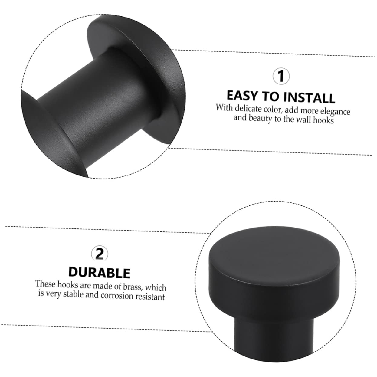 DOITOOL 4pcs Brass Robe Hook Bathroom Wall Hooks Wall Coat Hooks Hanger Bathroom Robe Hooks Robe Mount Hats Hooks Bath Towel Stainless Steel Hooks Hanging Hooks Key Holder Scarf