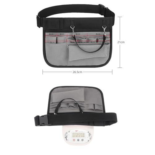 Nurse Waist Bag Large Capacity Multi Slot Waterproof 600D Oxford Cloth Belt Bag, Multi Grid Nursing Belt Bag with Pockets Practical Waist Bag for Pharmaceutical Supplies