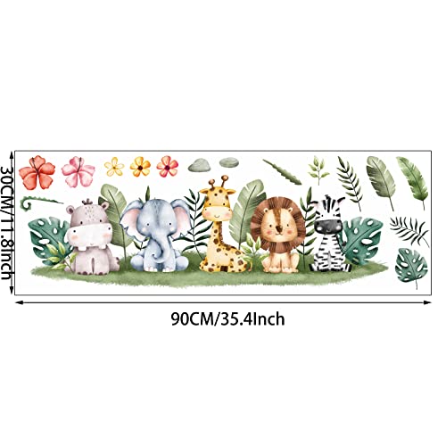 Jungle Safari Baby Animal Wall Decals Giraffe Kids Nursery Wall Stickers Elephant Decor for Baby Room