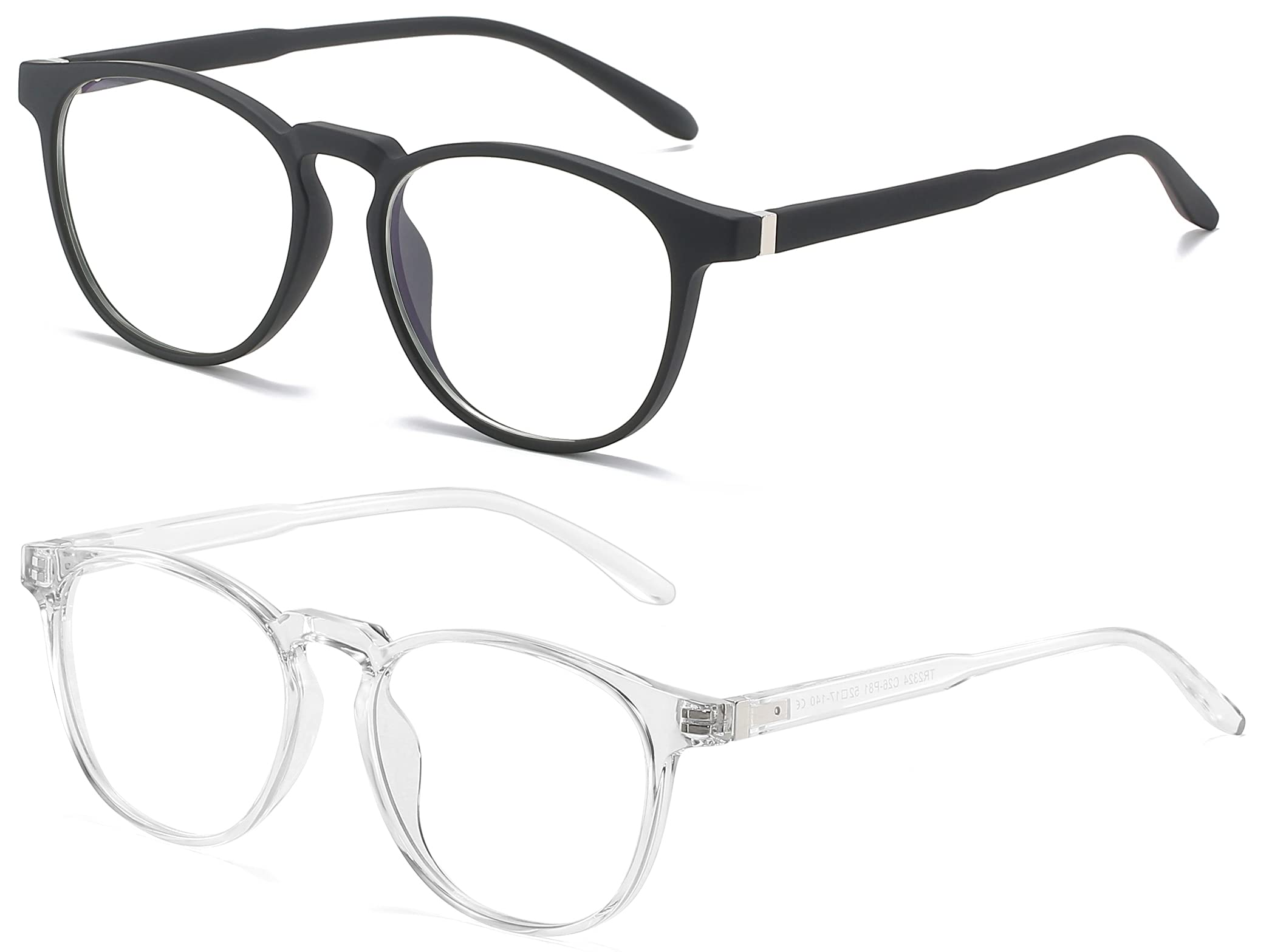 DANAMY Blue Light Blocking Glasses for Men & Women - Computer Reading | Anti Headache Fake Glasses,Square Nerd Eyeglasses(Pack of 2)