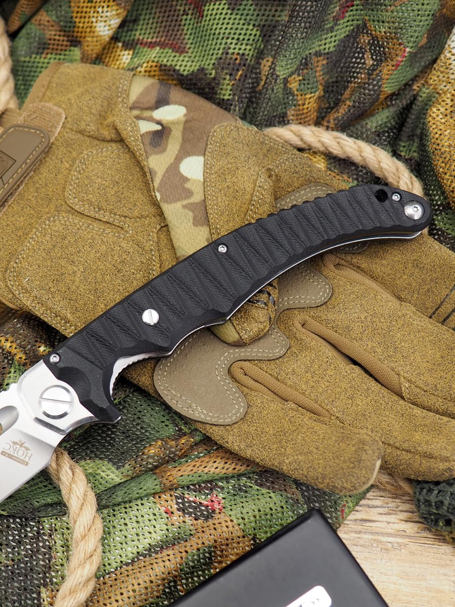 HOKC Avatar-M | 334-189404 | Pocket Knife, EDC Knife by Official Dealer - Designed by Russian Master Aleksander Biryukov - Liner Lock, G10 Handle, Innovative Opening Mechanism, Ball Bearing Pivot, Comfortable Pocket Clip, Long and Durable AUS8 Stainless S