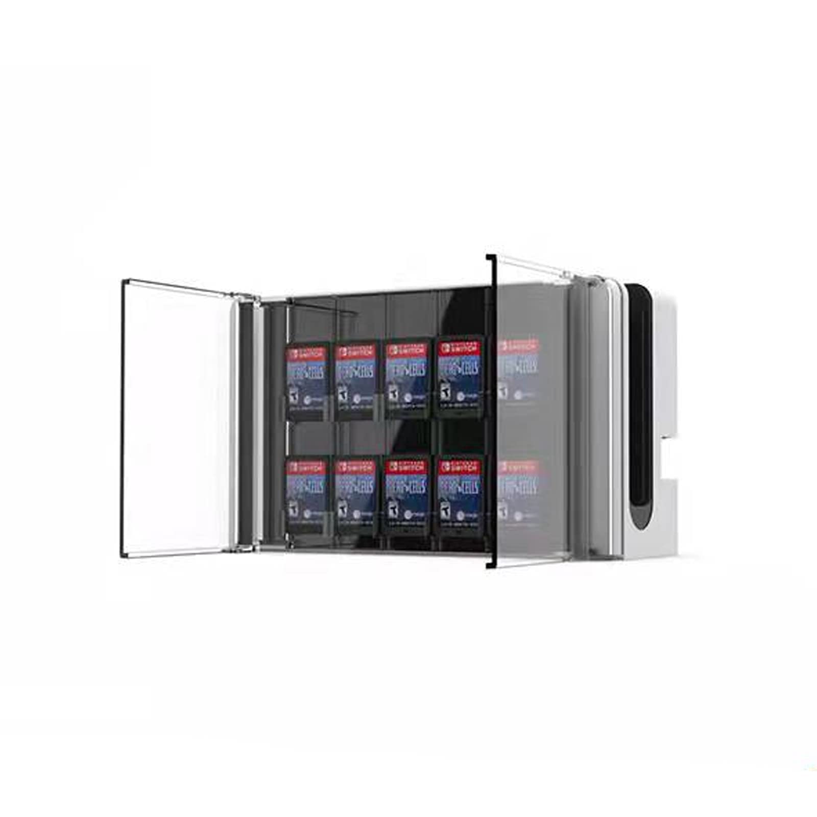ECHZOVE Premium Game Card Case for Switch OLED, Switch Card Case Cartridge Game Card Display Cabinet Box, Crystal Clear Game Cartridge Holder Fit Switch OLED Charging Station (10 Slots)